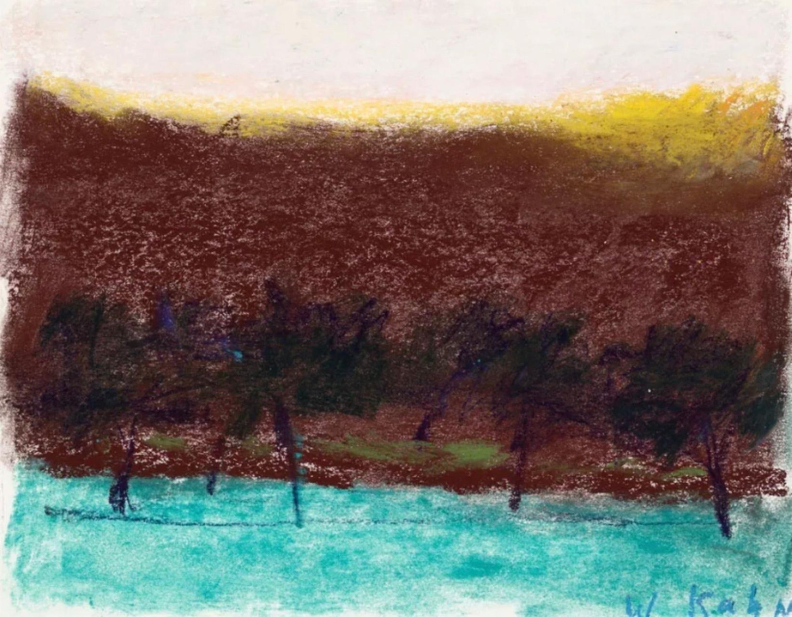 Wolf Kahn - 'Study for Connecticut at Putney' original pastel drawing ...