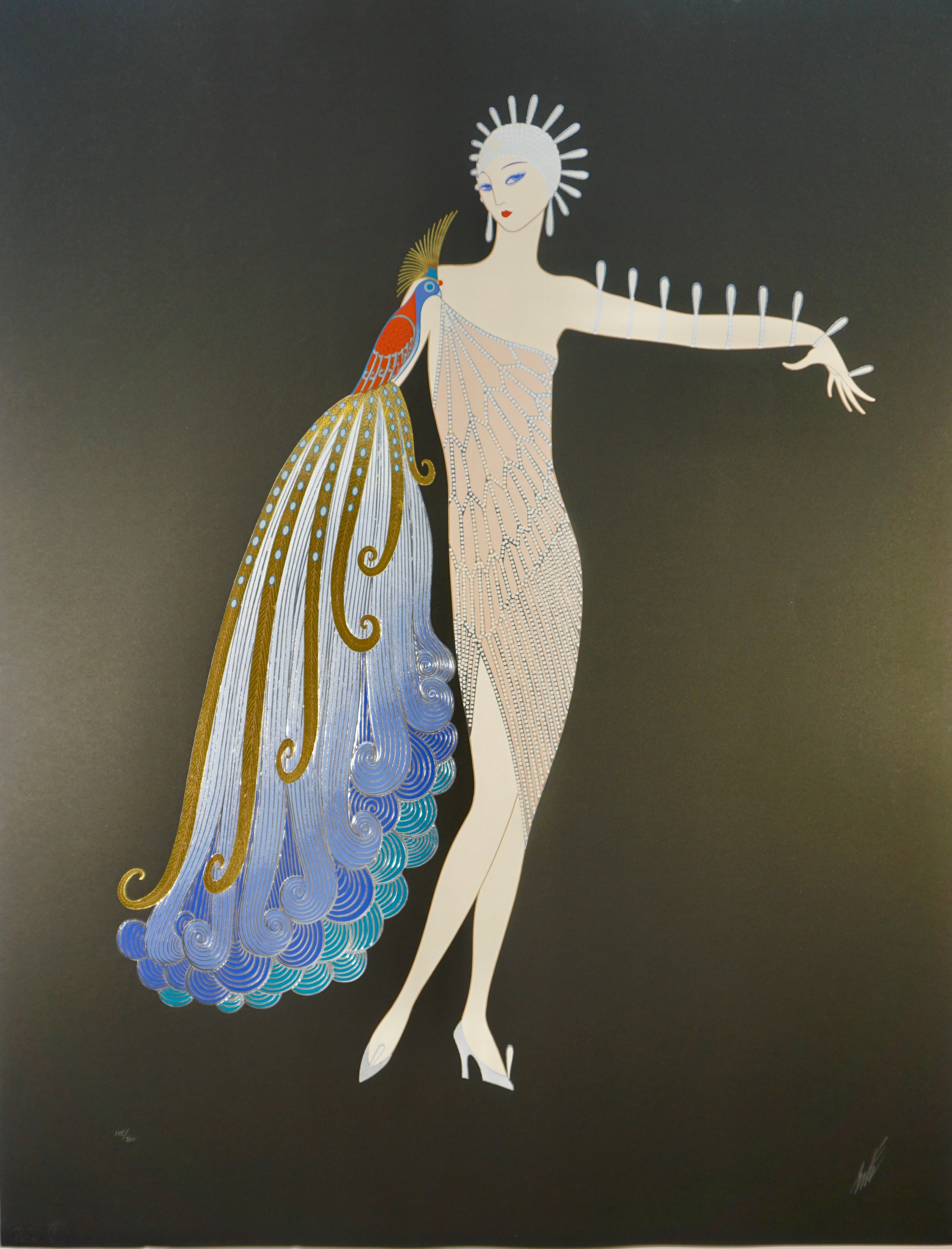 Erté The Blue Dress Art Deco Signed Lithography By Erte For Sale At 1stdibs