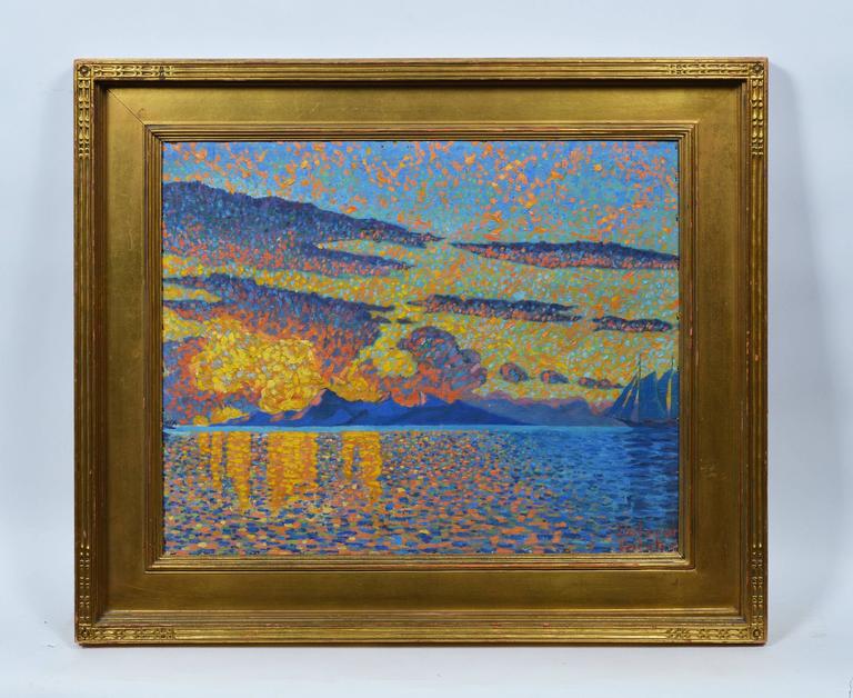 Unknown - Pointillist Sunset at 1stDibs