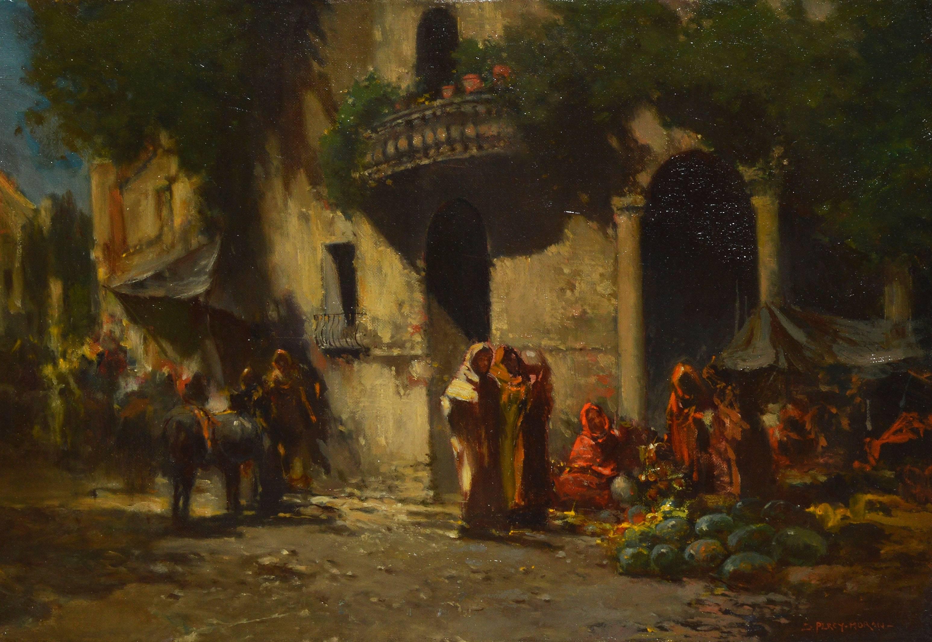 Edward Percy Moran - Orientalist Market View at 1stDibs | edward percy ...