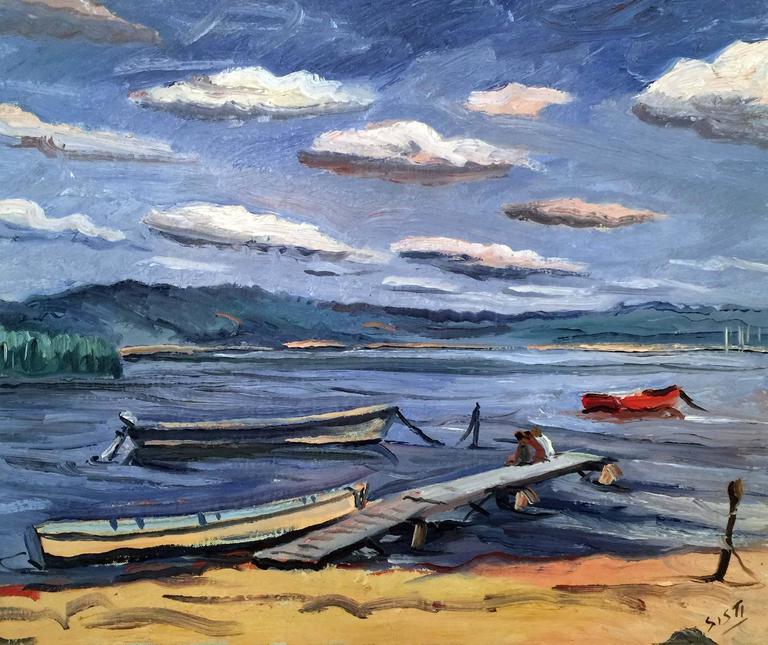 Tony J. Sisti - Boat Dock Lake Erie at 1stDibs