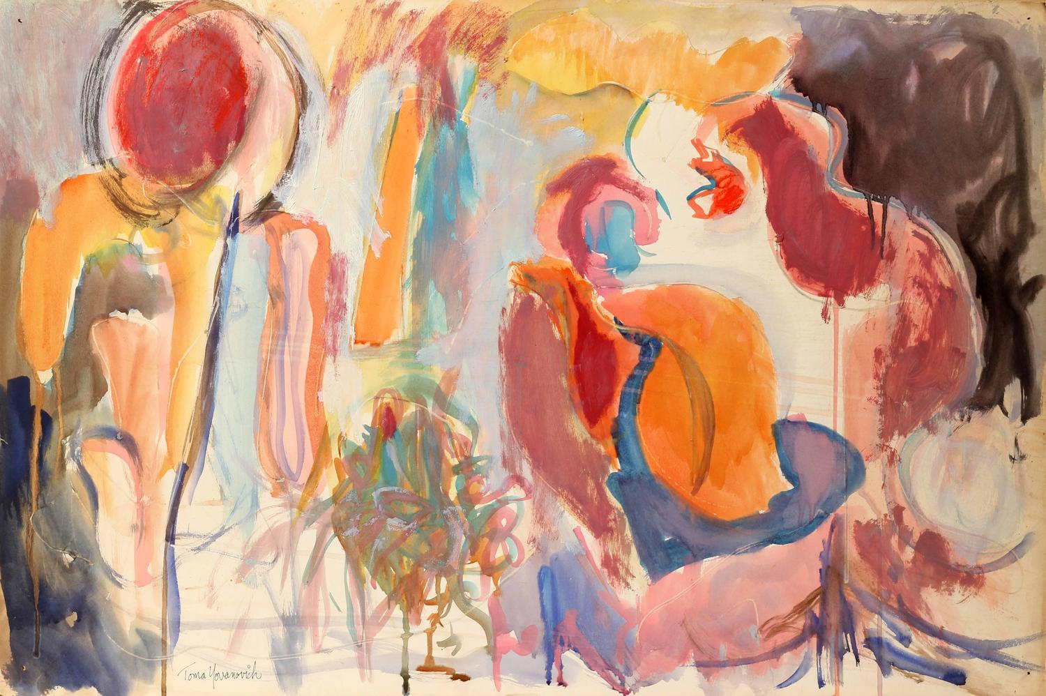 Toma Yovanovich - Mid-Century Modern Abstract Expressionist Oil ...