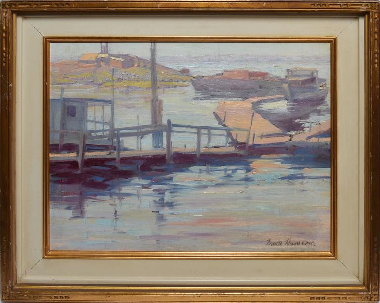 Unknown - Impressionist New England Harbor View, Painting at 1stdibs