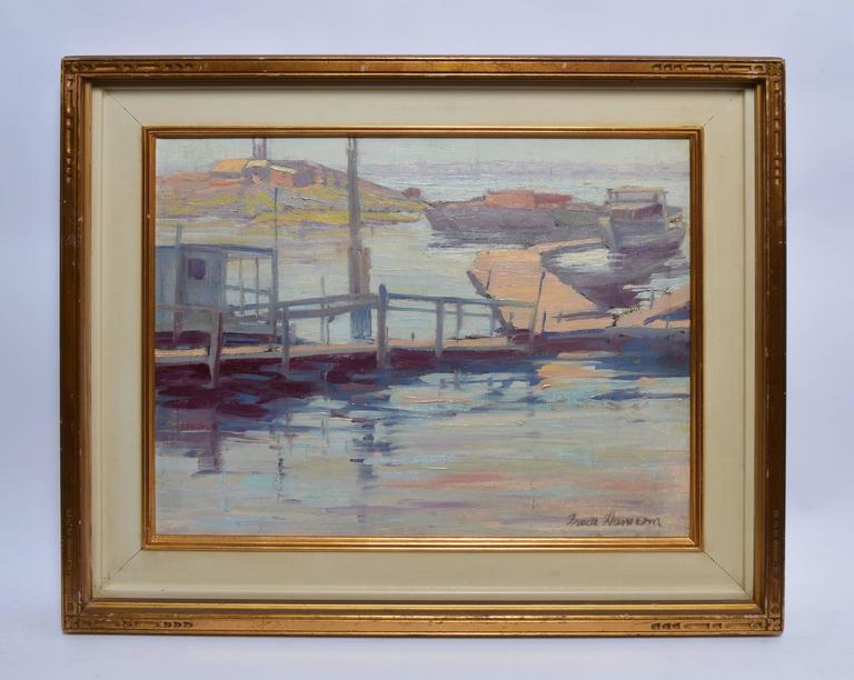 Unknown - Impressionist New England Harbor View, Painting at 1stdibs