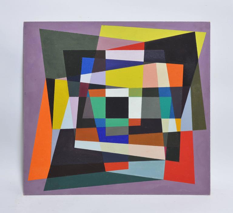 Unknown - Mid Century Hard Edge Abstraction, Painting For Sale at 1stdibs