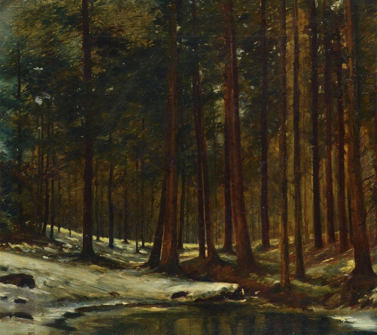 Richard Kruger - The Secluded Pond in Winter by Richard Kruger at 1stDibs
