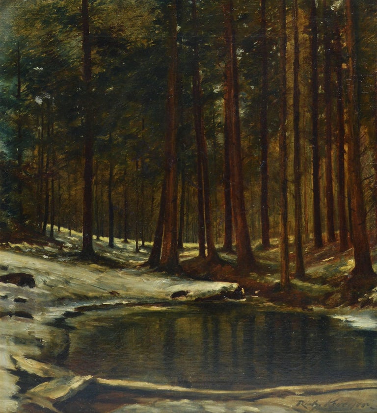 Richard Kruger - The Secluded Pond in Winter by Richard Kruger at 1stDibs