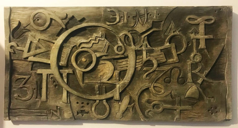 Vernon Smith - Cubist Abstraction, Bas Relief in Wood by Vernon B ...