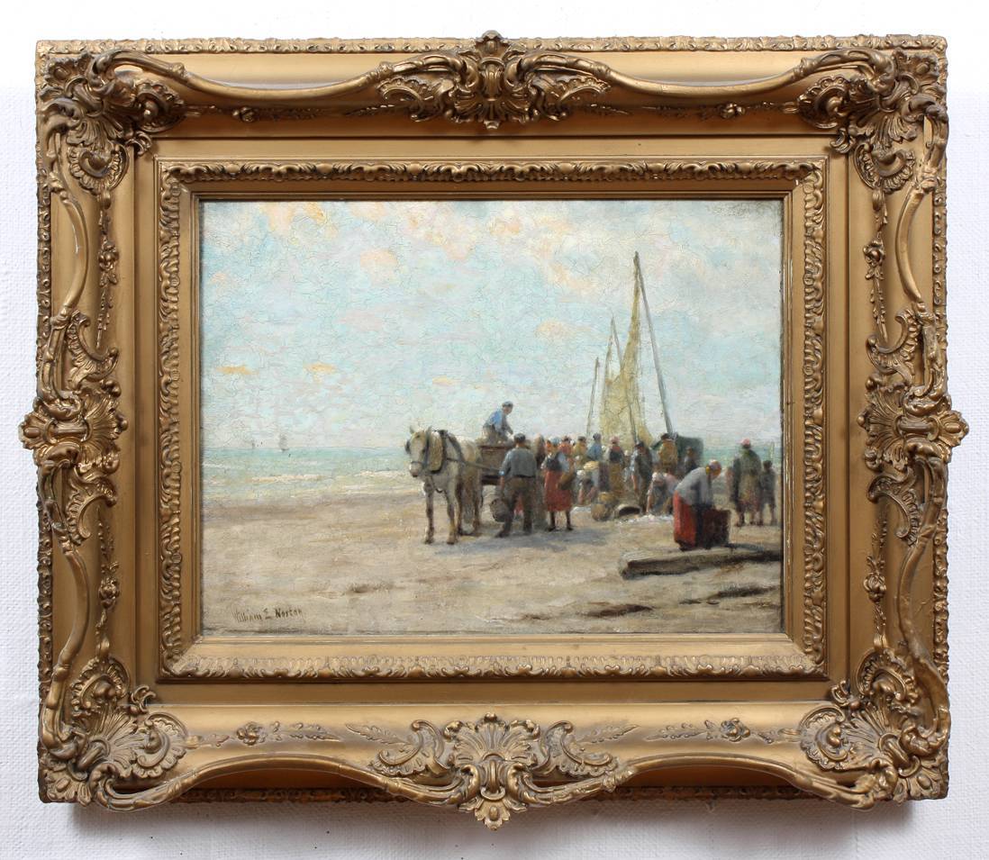 William Edward Norton - Villagers Greeting the Fishermen at 1stDibs ...