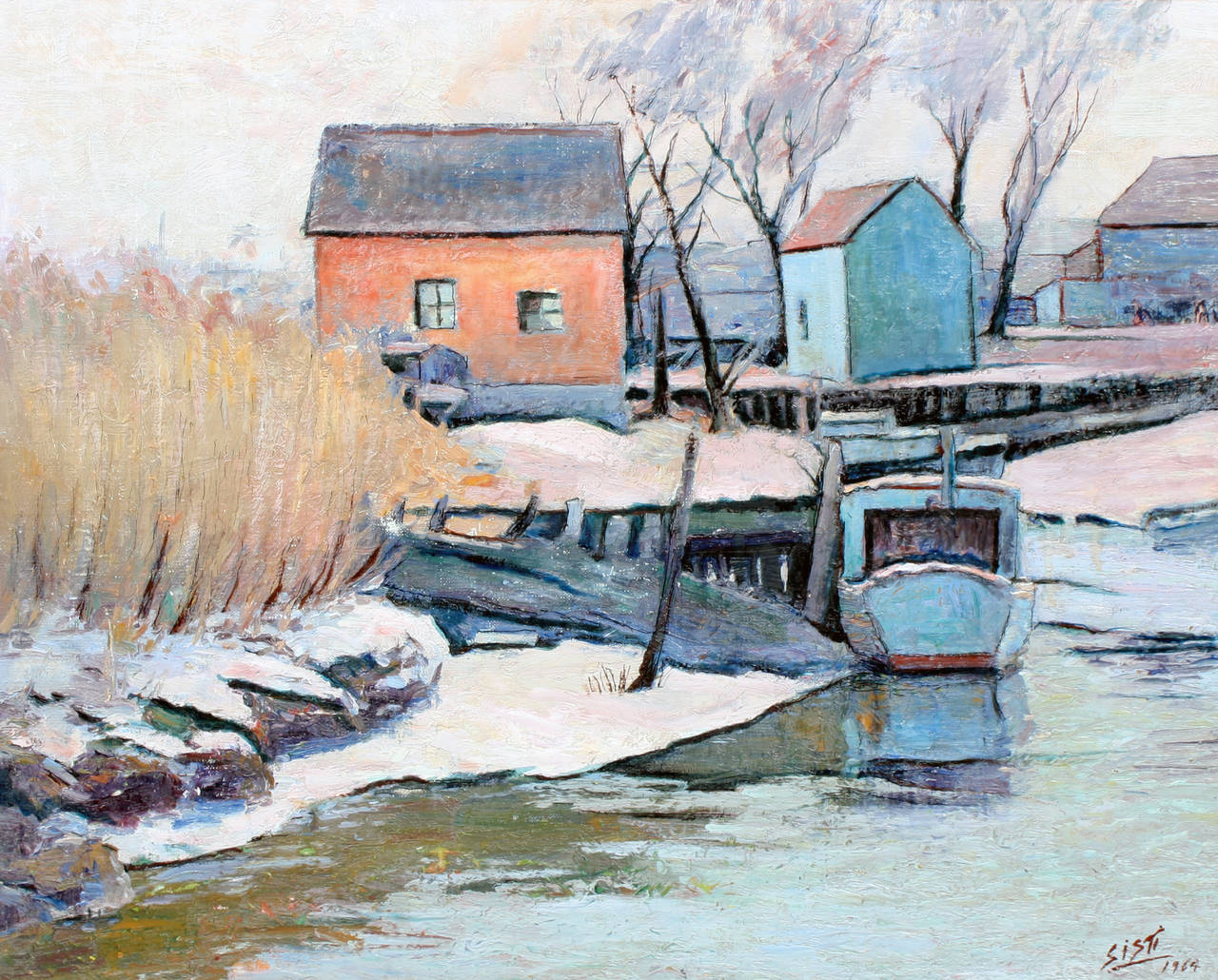 Tony J. Sisti - Waterfront Home in Winter at 1stDibs