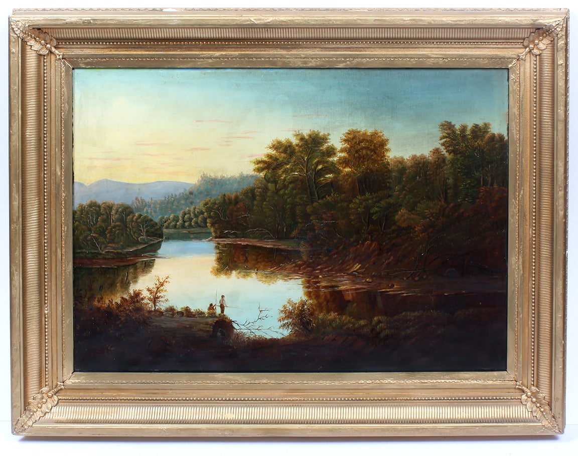 Alvan Fisher - Two Men Fishing at 1stDibs