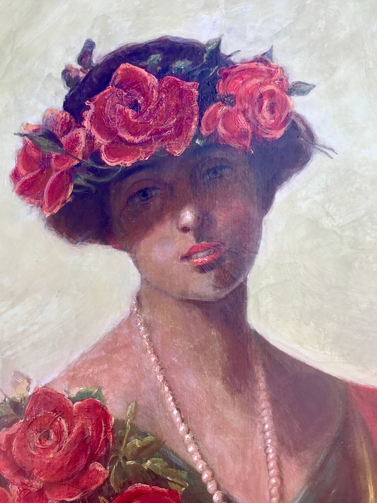 Harry Herman Roseland - "Beauty with Red Roses" at 1stDibs