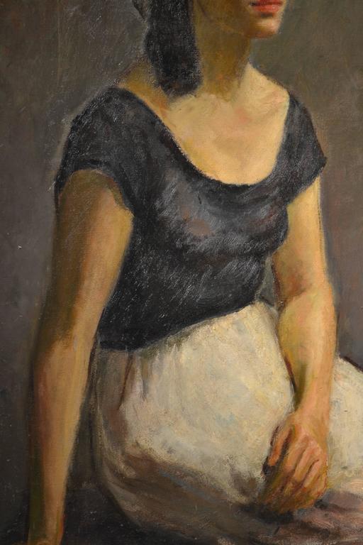 Roman Chatov - The Girl in the Green Hat For Sale at 1stDibs