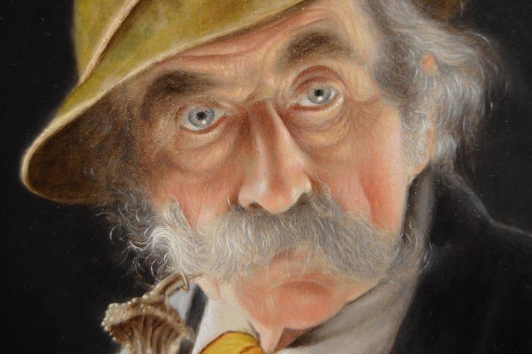 Carl Heuser - 19th Century pair of oil painting portraits of Bavarian ...