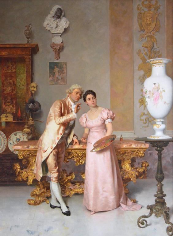 Francesco Beda - 19th Century genre oil painting of a lady and ...