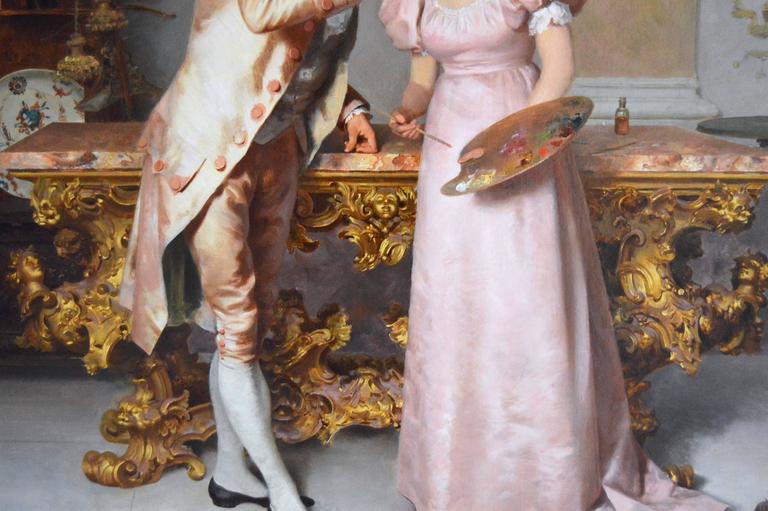 Francesco Beda - 19th Century genre oil painting of a lady and ...