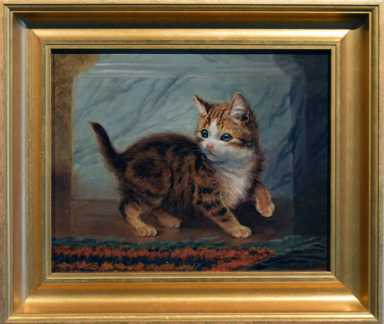 Wilson Hepple - Surprised, oil on canvas at 1stDibs