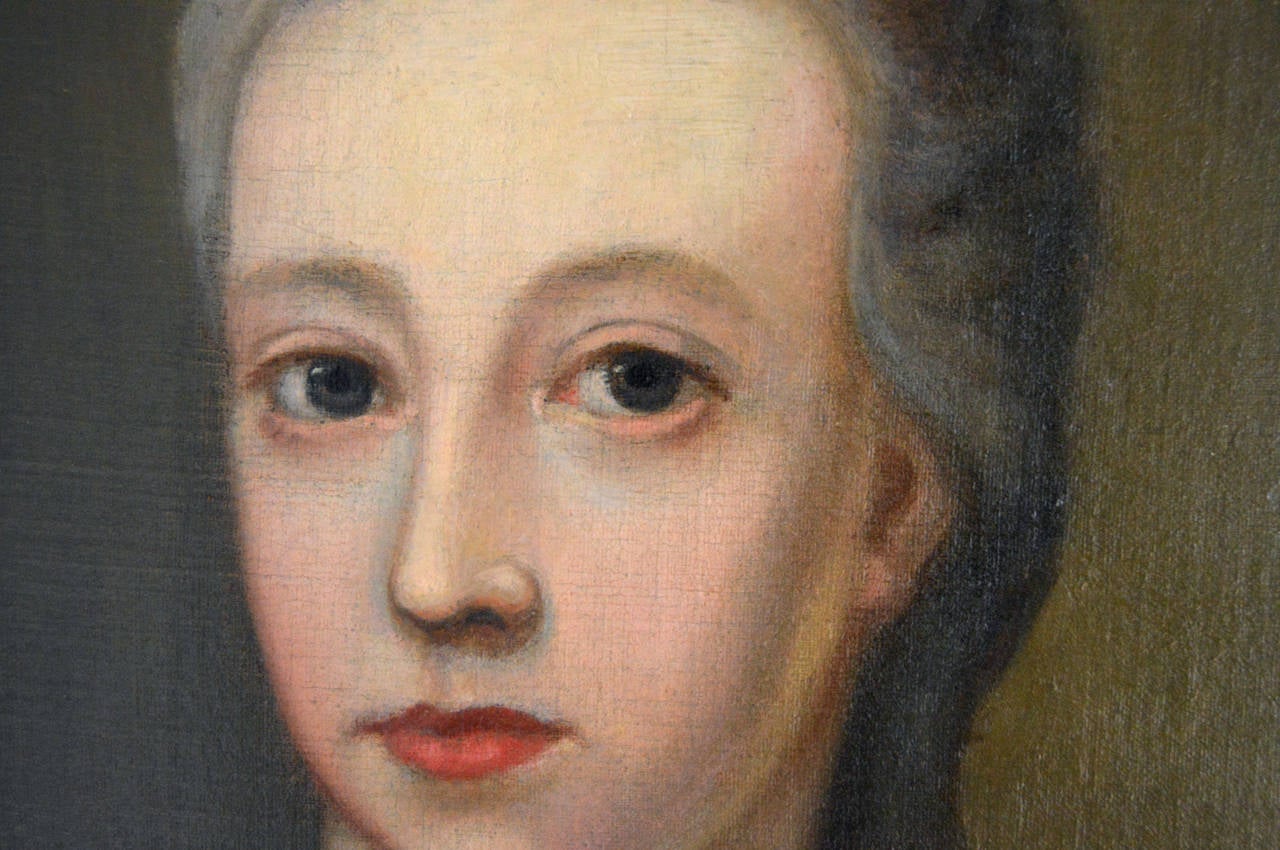 Unknown - Portrait of Miss Amelia Stewart, oil on canvas at 1stDibs