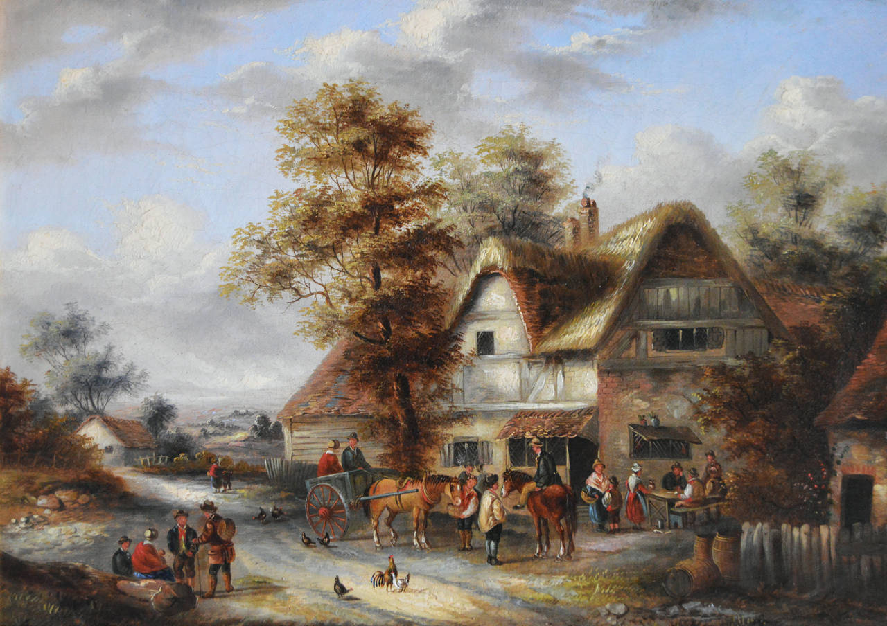 Edward Masters - Village Life, oil on canvas at 1stDibs | edward ...