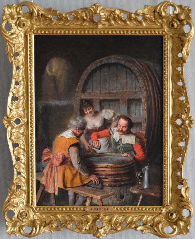 Alois Binder - A Game of Chance, oil on panel at 1stDibs