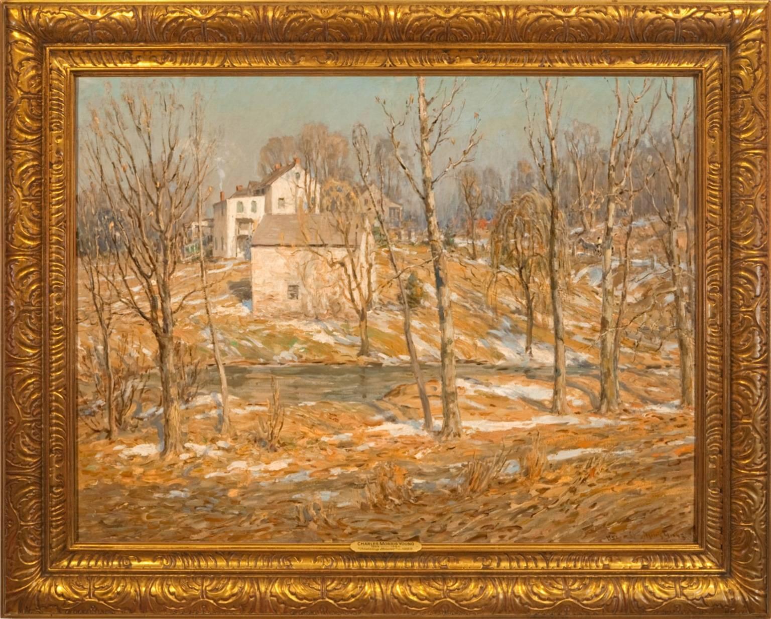 Anthony Springer - Rainy Day in the Village, Vintage Painting of New ...