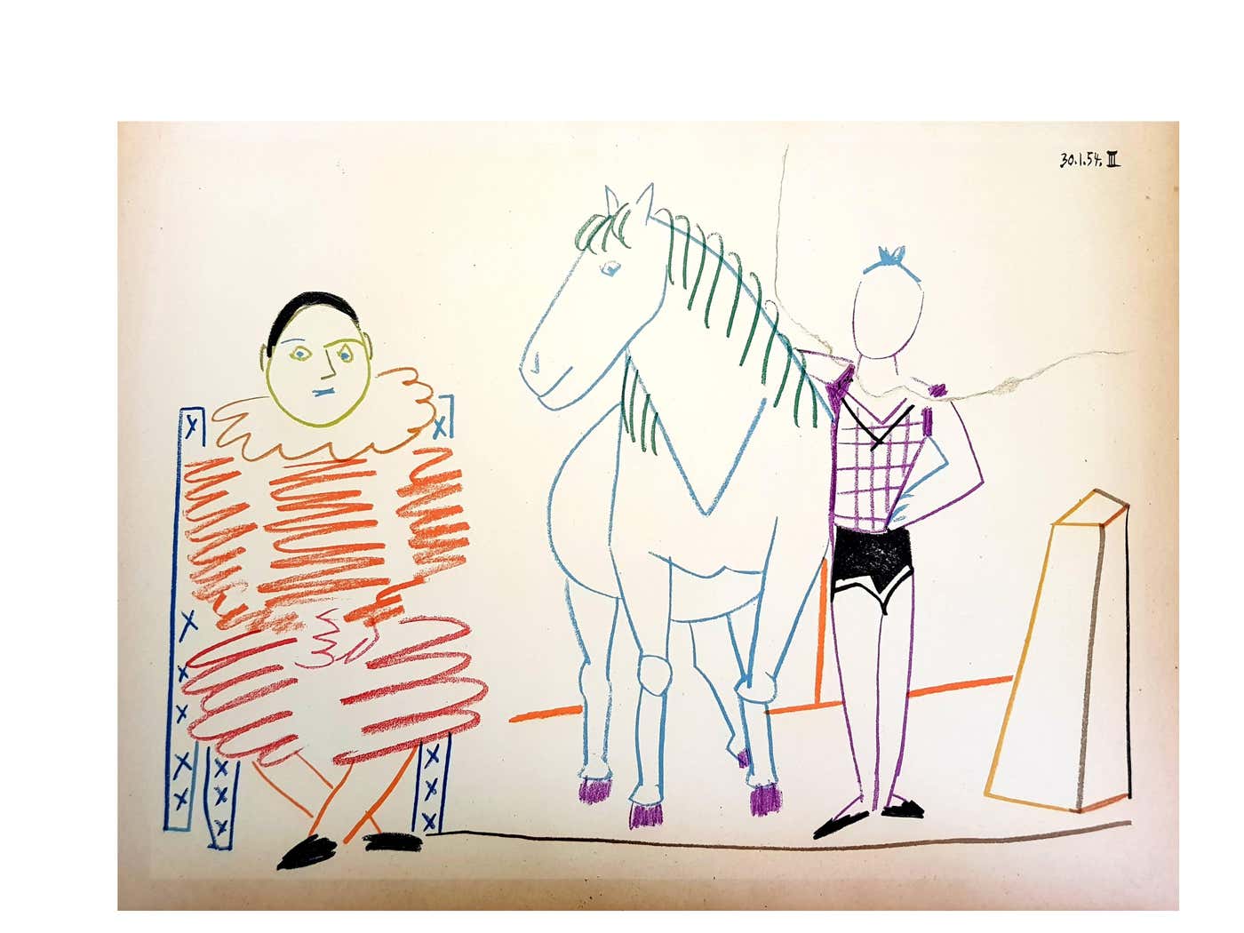After Pablo Picasso The Human Comedy Lithograph For Sale At