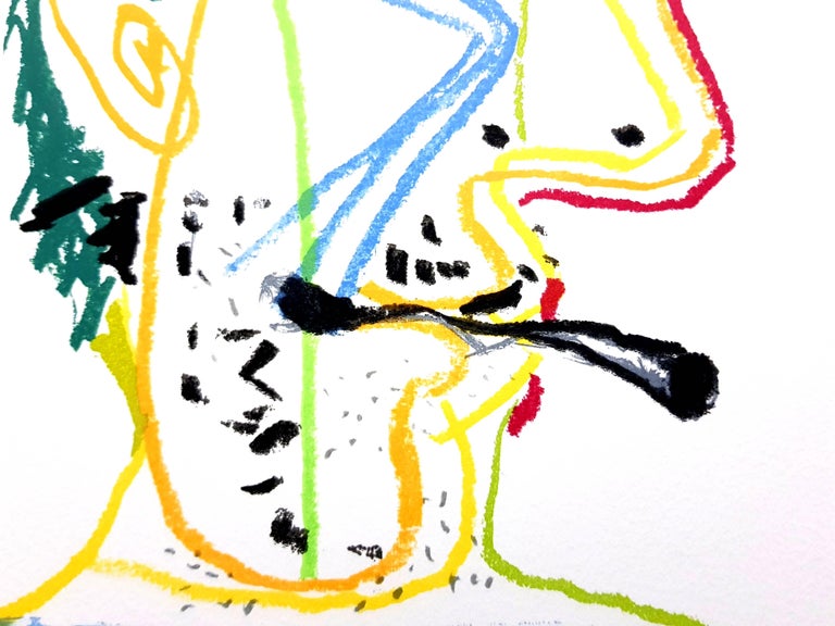 Pablo Picasso - Pablo Picasso - Smoking Man - Original Lithograph at ...