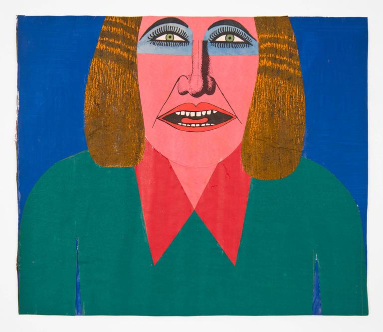 Larry Lewis - Untitled (Woman with Blonde Hair and Blue Eye Shadow) at ...
