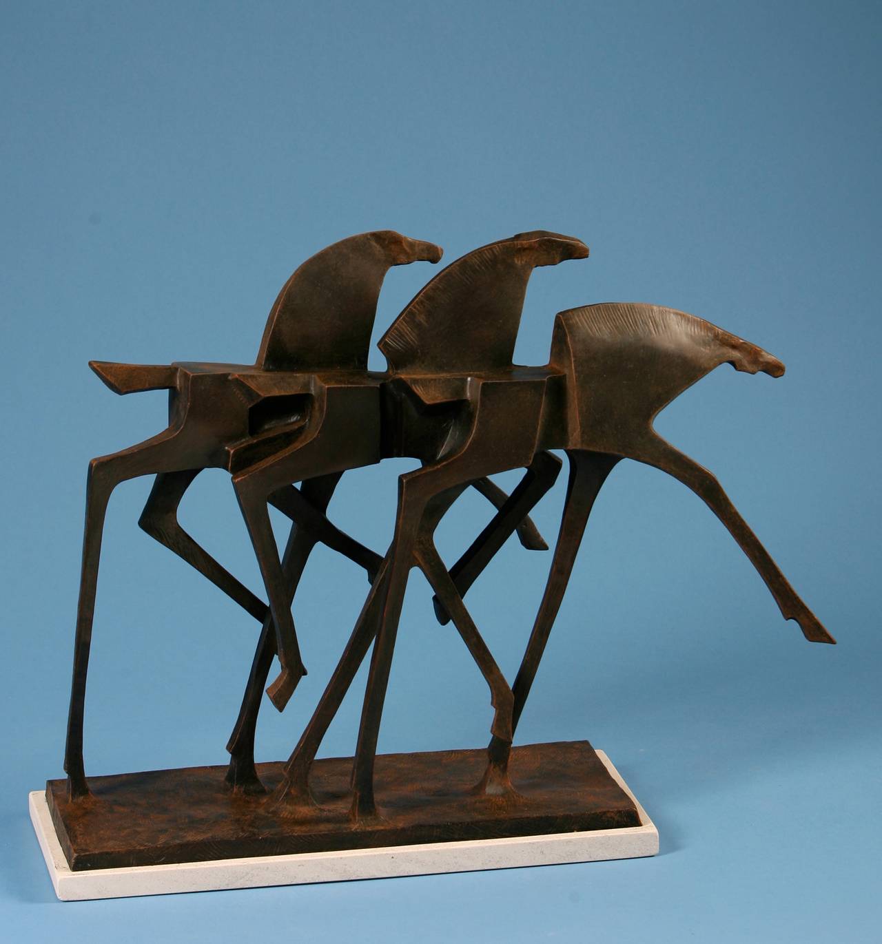 Wayne Salge - "Savannah 3/12" modern bronze sculpture of woman with ...