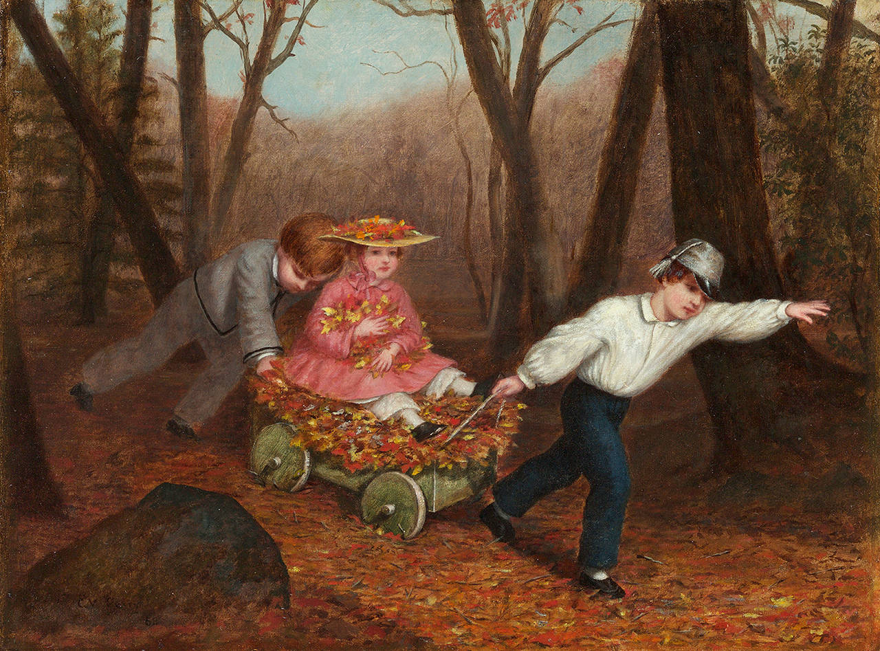 Enoch Wood Perry Jr. - Collecting Autumn Leaves For Sale at 1stDibs
