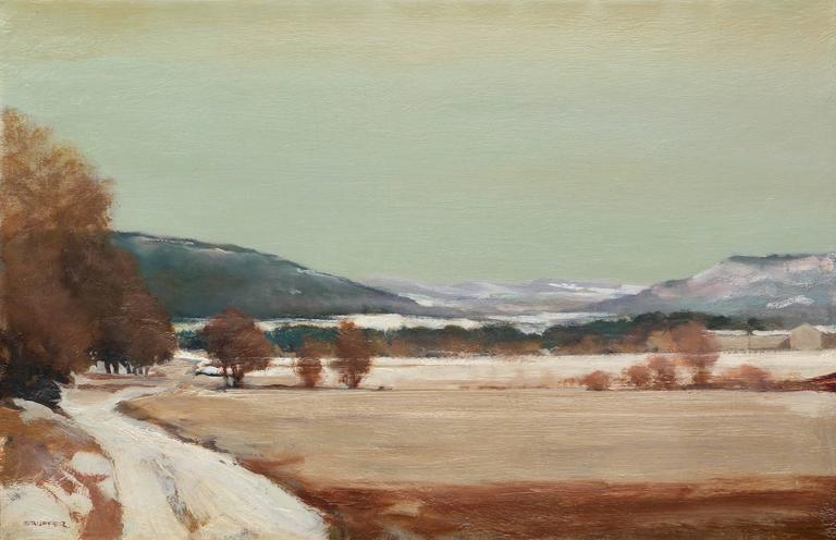 Jean-Pierre Stauffer - a view of Drome in France during winter For Sale ...