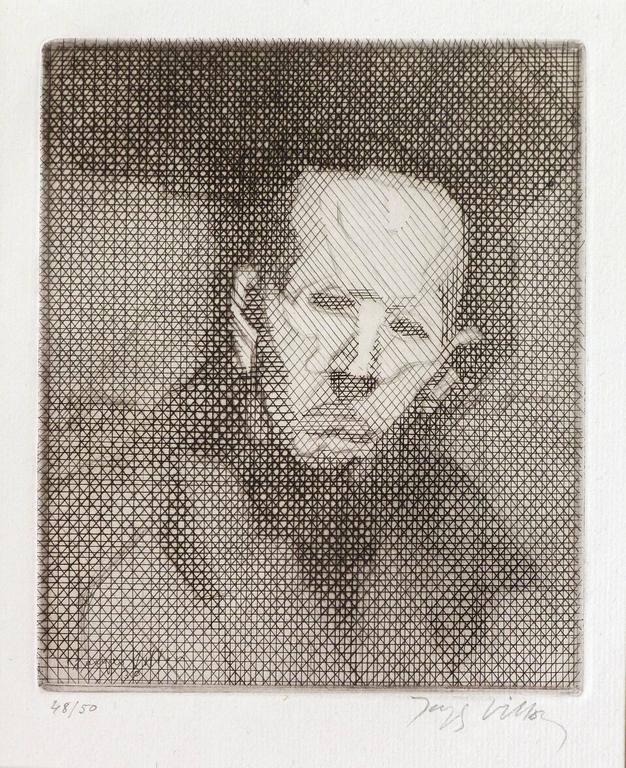 Jacques Villon - Tête d'homme a portrait of a man head and maybe a self ...
