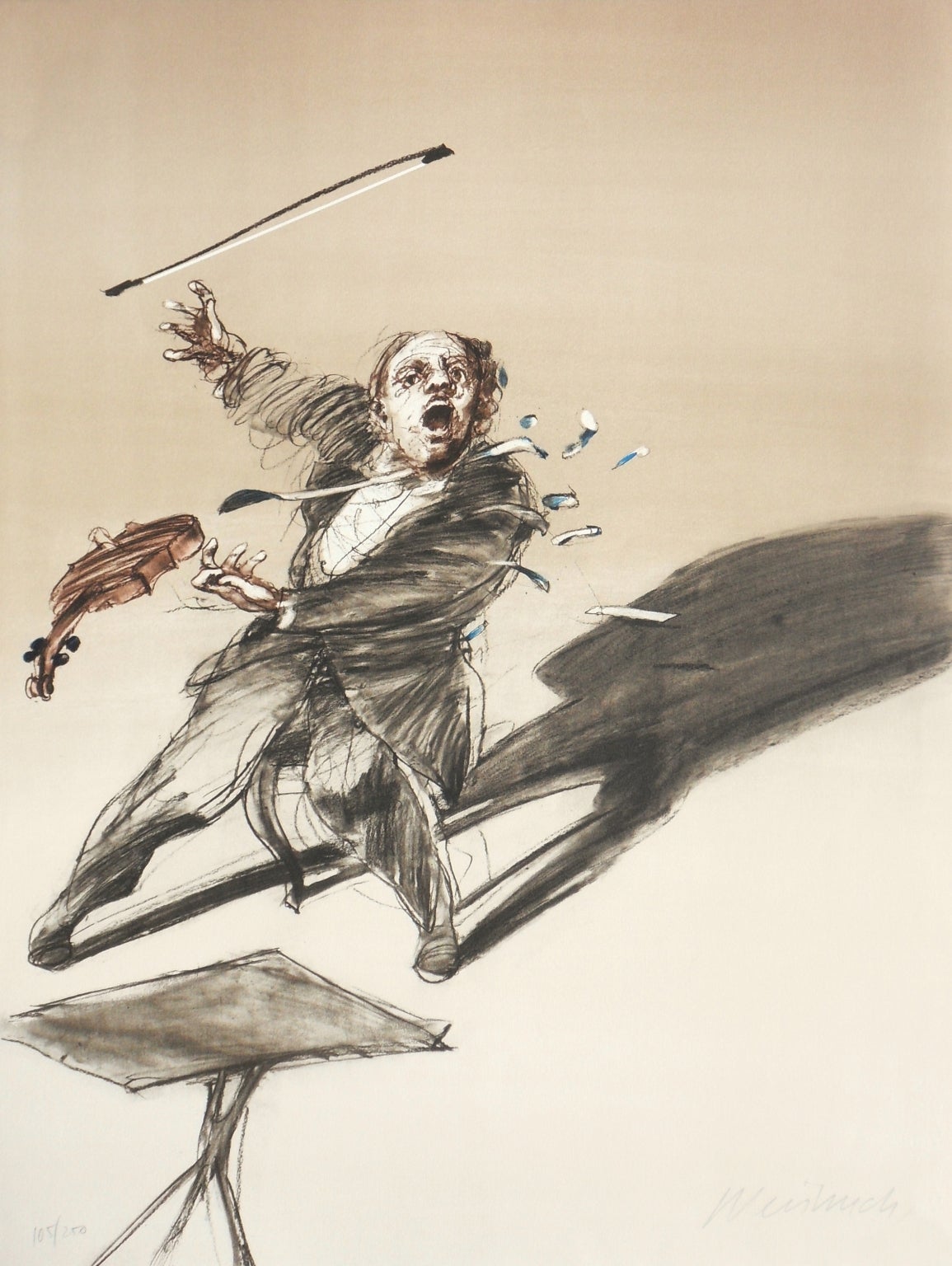 Claude Weisbuch - The musician, the violin player For Sale at 1stDibs