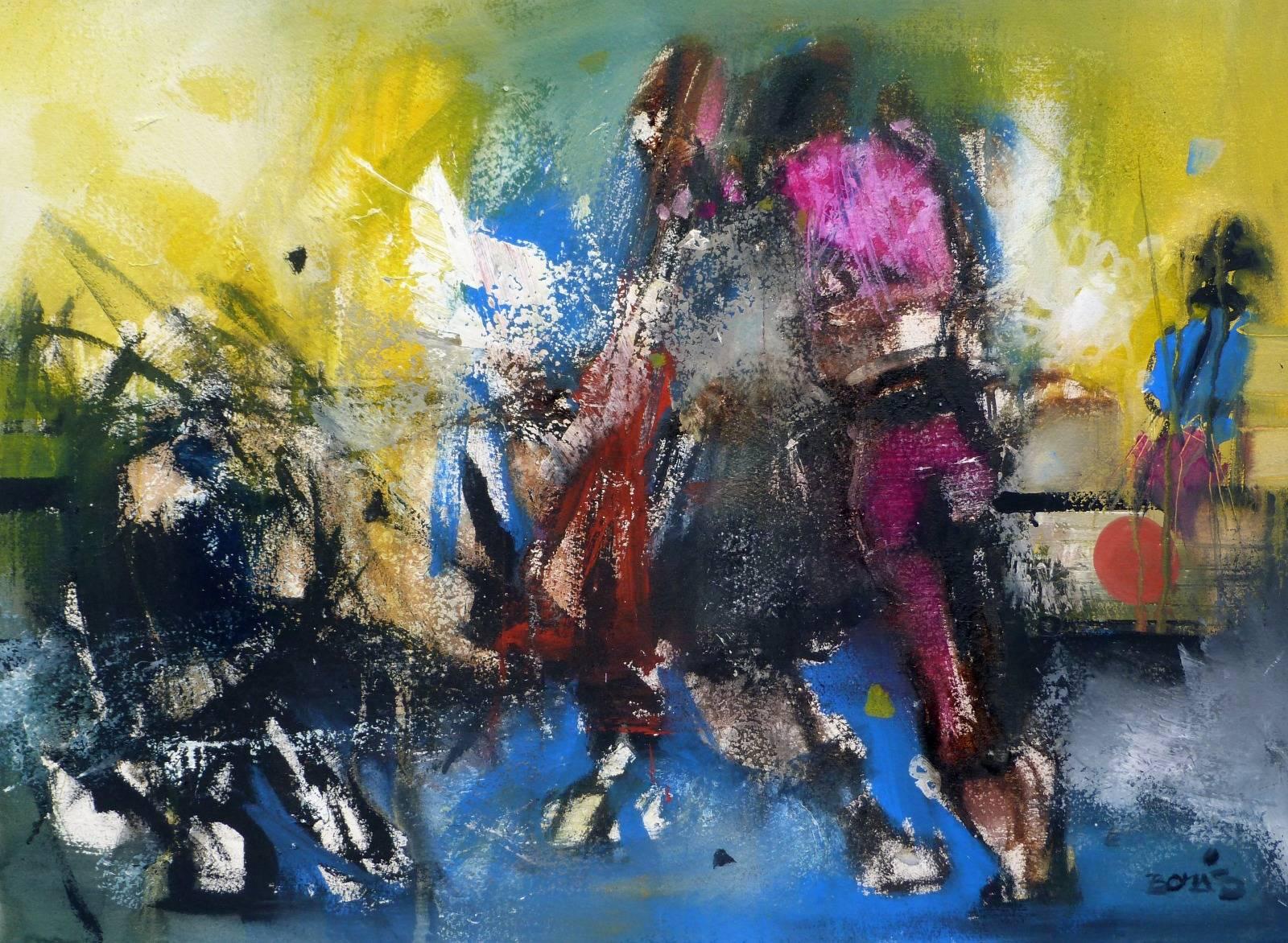 Jordi Bonas - The Bullfight For Sale at 1stDibs | bonas painting