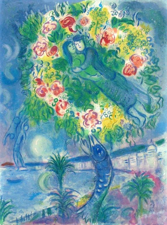 Marc Chagall - Couple and Fish, from: Nice and the Côte d'Azur Couple ...