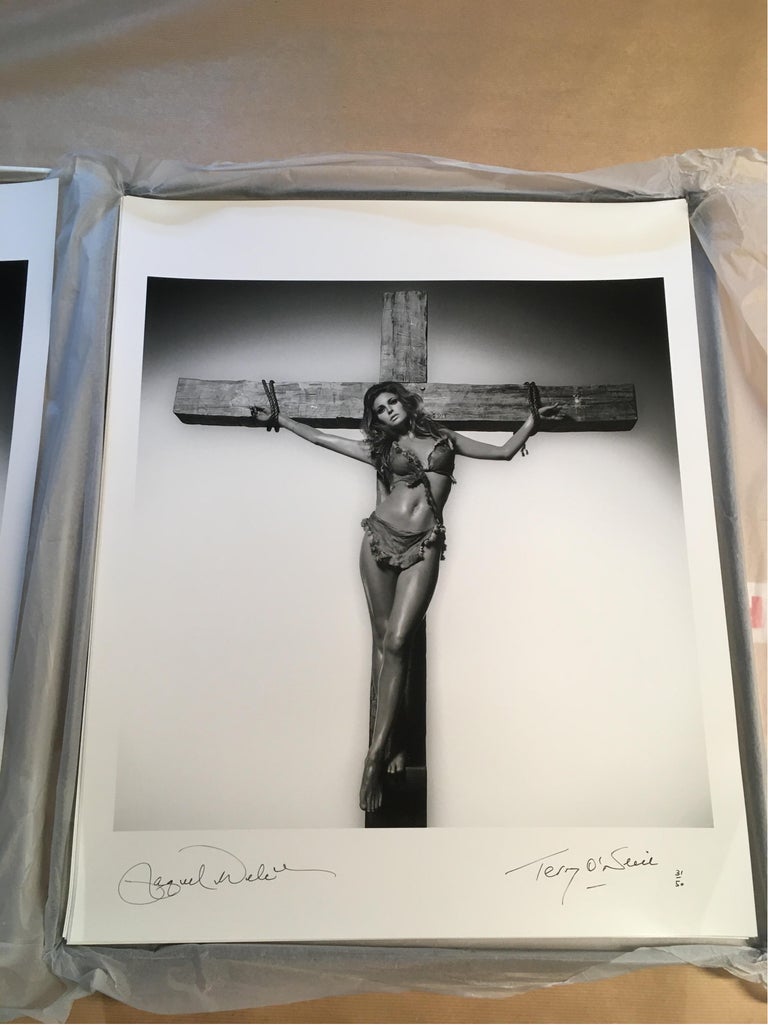 Terry O'Neill - Co-signed Raquel Welch on the cross by Terry O'Neill ...