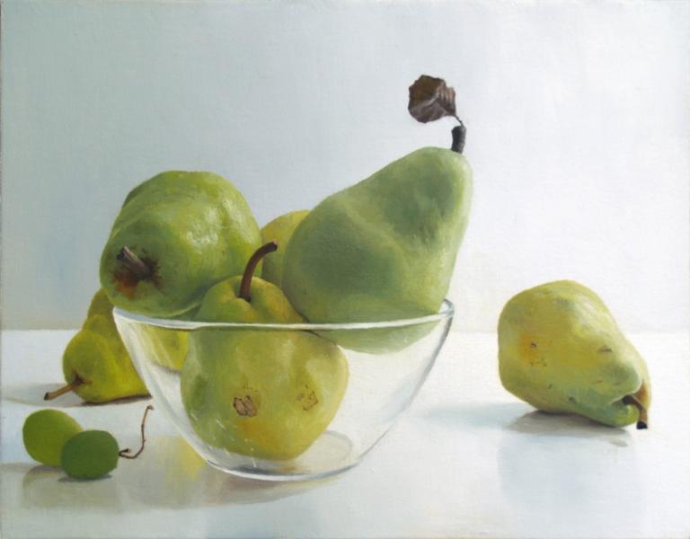 Randall Mooers - Pears with Glass Bowl IV For Sale at 1stDibs