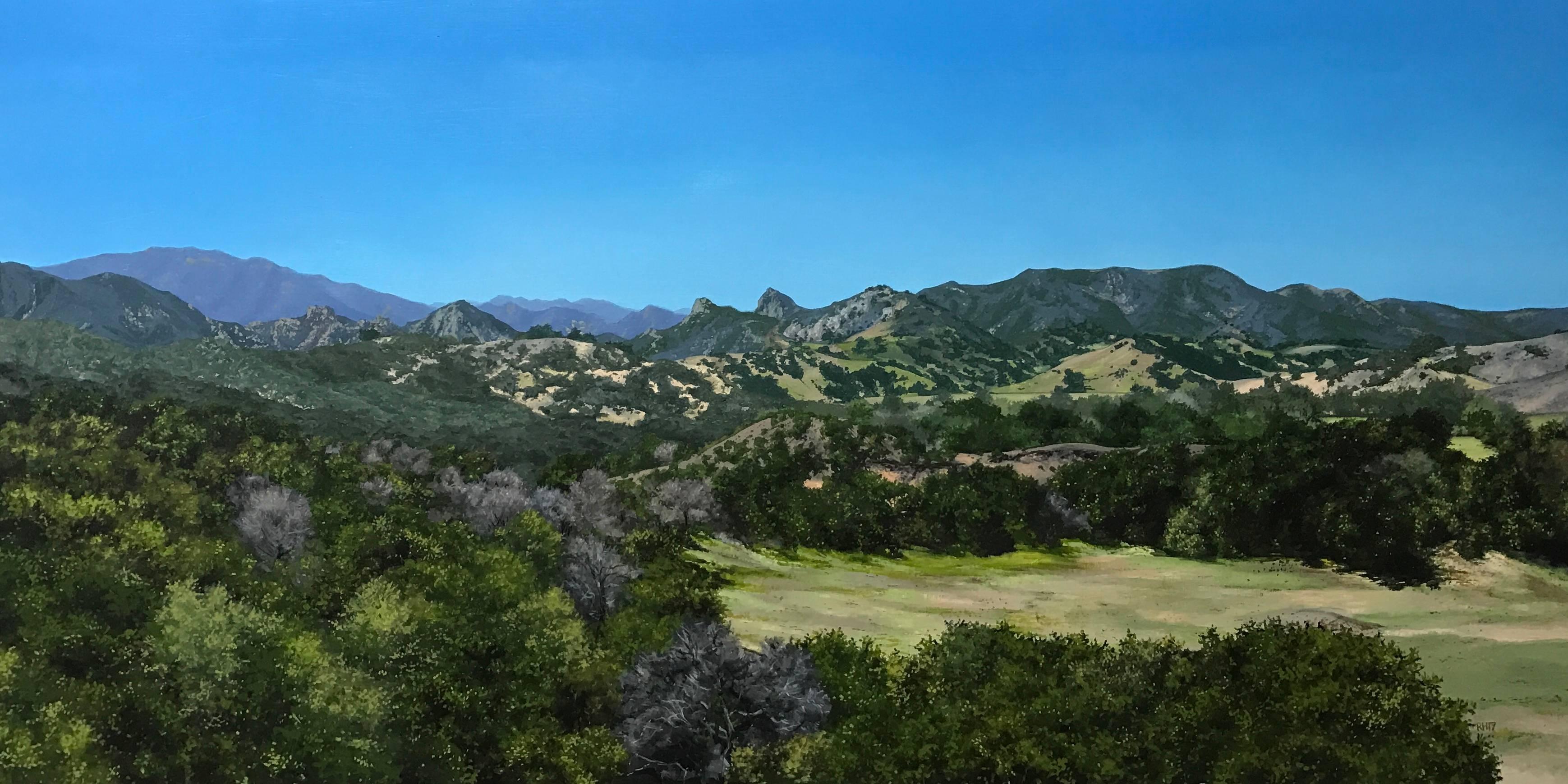 Richard Heisler - Blue and red small scale oil painting "Frisko Freeze ...