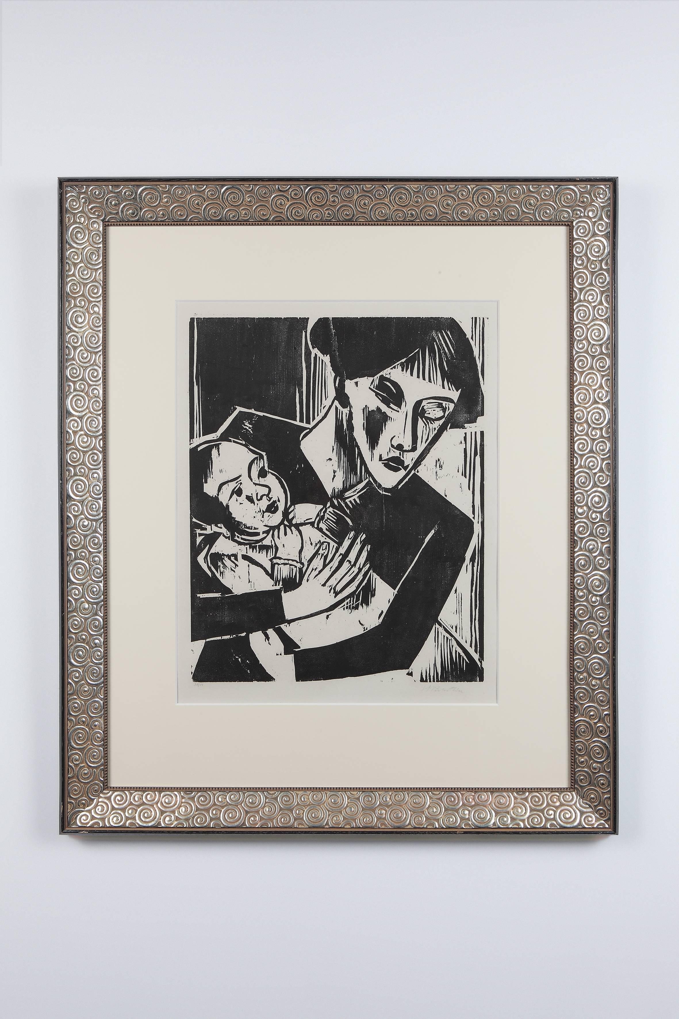 Hermann Max Pechstein - Einäugige Mutter ( One-Eyed Mother ) Woodcut ...