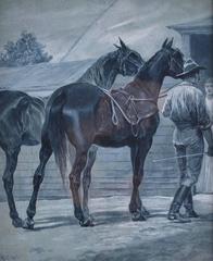 Shirrell Graves - A Pair of Zebra Watercolor Paintings at 1stdibs