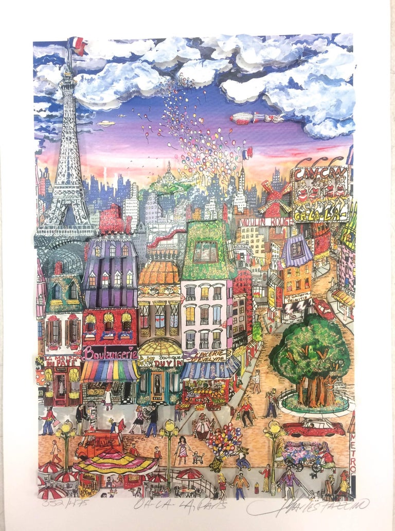 Charles Fazzino - Oh La La Paris, Print at 1stdibs