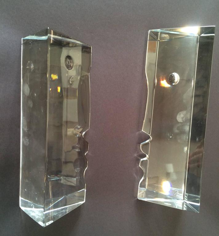 Robert Rigot - Pair of Baccarat Face Sculptures at 1stDibs