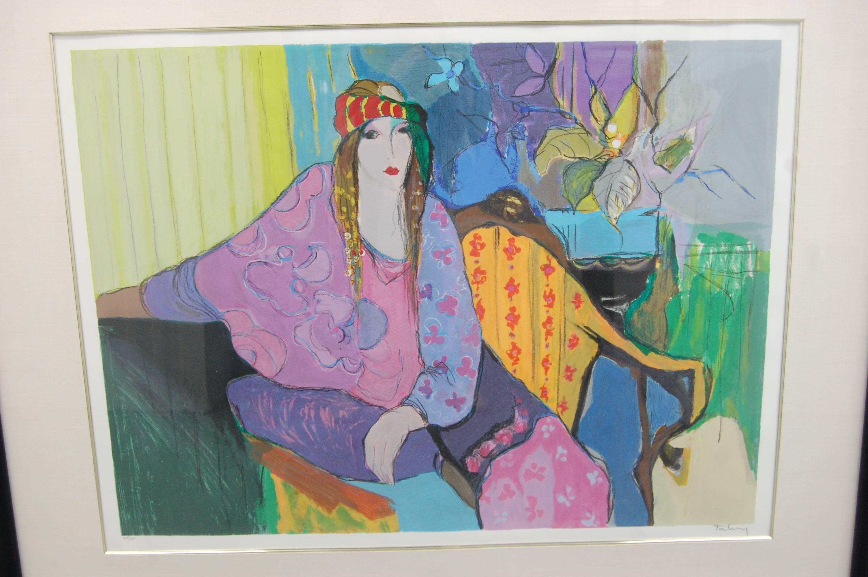 Itzchak Tarkay - Woman in the chair limited edition lithograph at ...