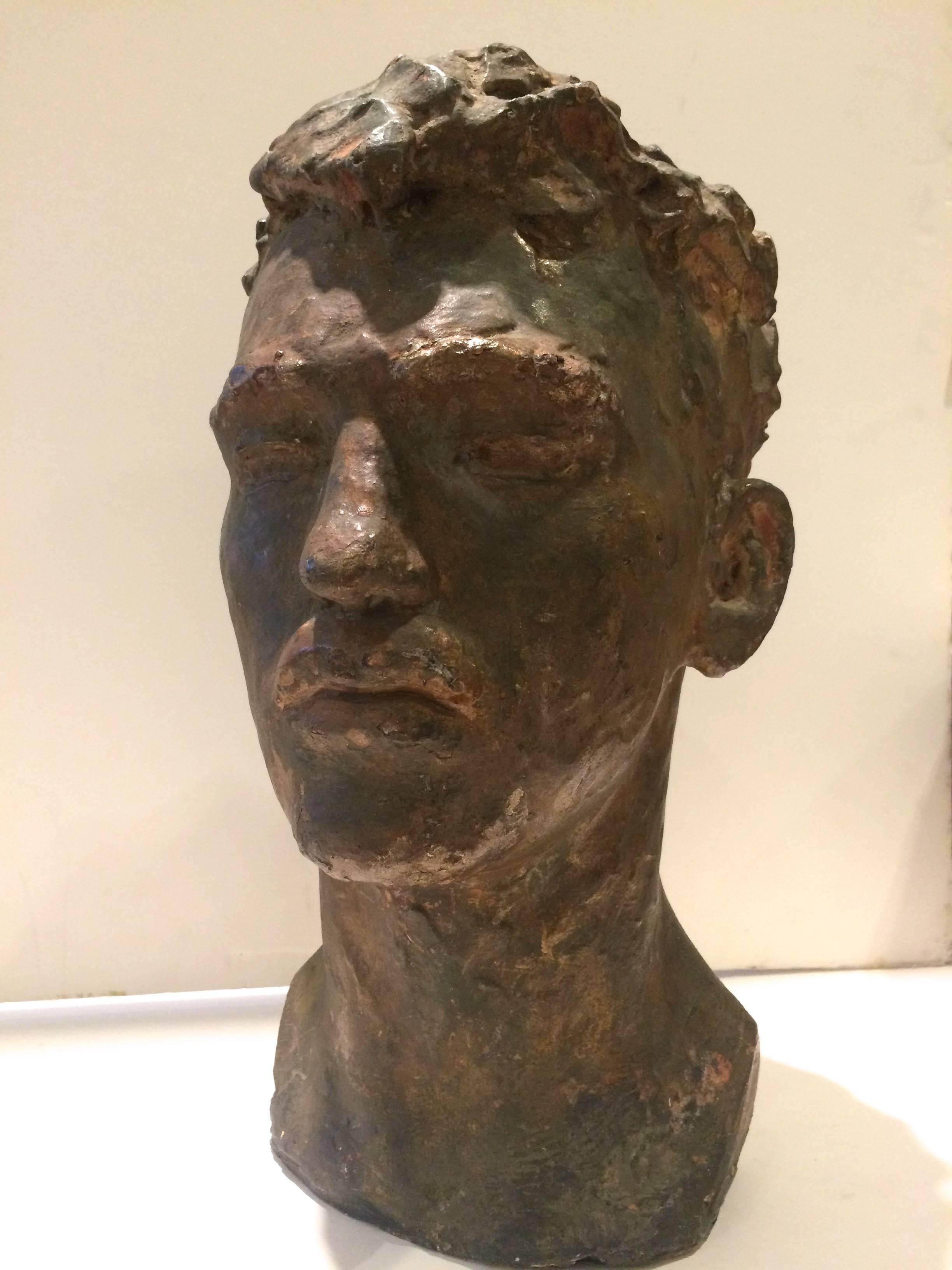 Anita Weschler - Young Man Clay Sculpture at 1stDibs