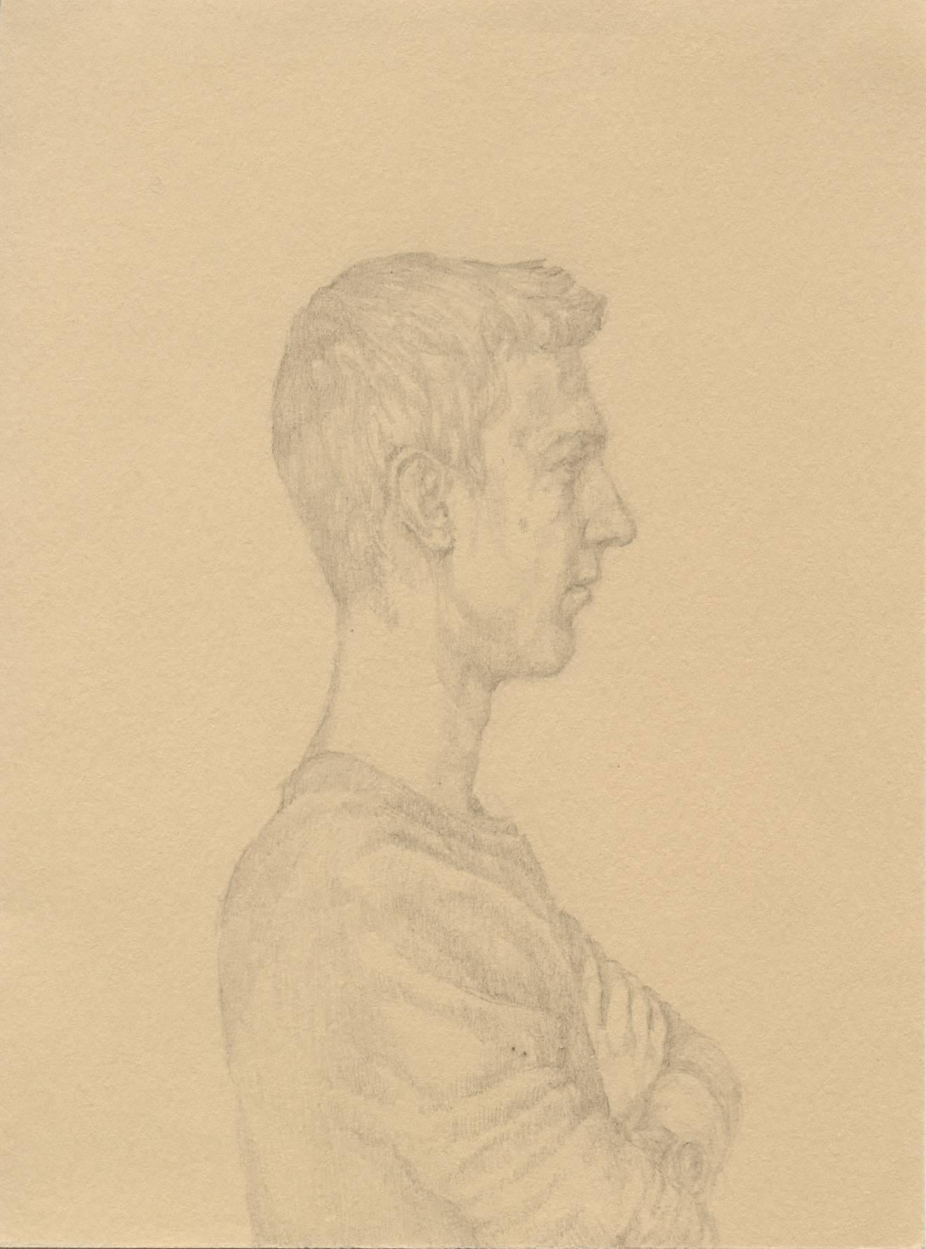 Graphite Profile Portrait - 39 For Sale on 1stDibs