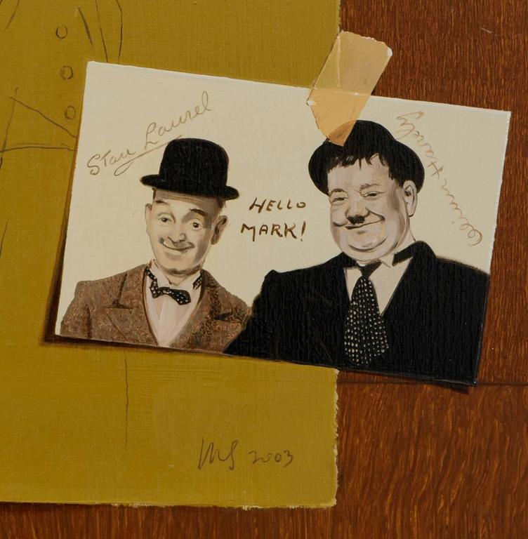 Mark Stock - Laurel and Hardy, Bulter in Love tromp l'oeil painting For ...