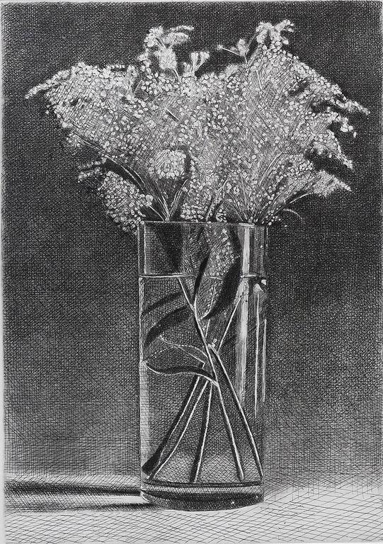 Dan McCleary - Untitled, floral etching For Sale at 1stDibs