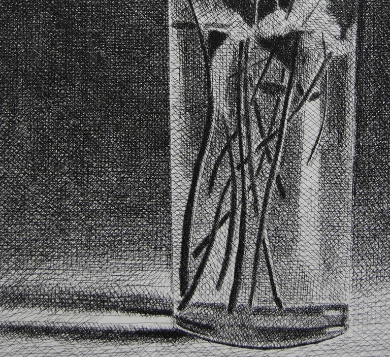 Dan McCleary - Vase II, floral etching For Sale at 1stDibs