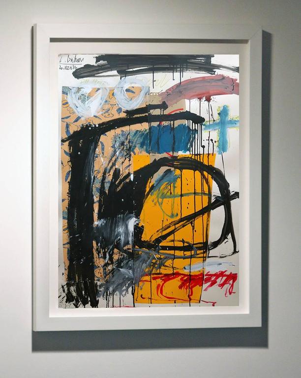 Christophe - Untitled Abstract with Yellow and Black 47x31 at 1stDibs