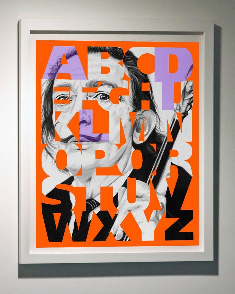 Ceravolo - "Alphabet Dali" Lavender/Orange, 42x36" , Pop Art Framed For ...